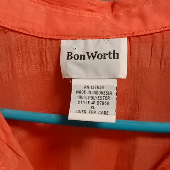 Bon Worth | Tops | Final Price Bon Worth Orange Quarter Sleeve Crinkled ...